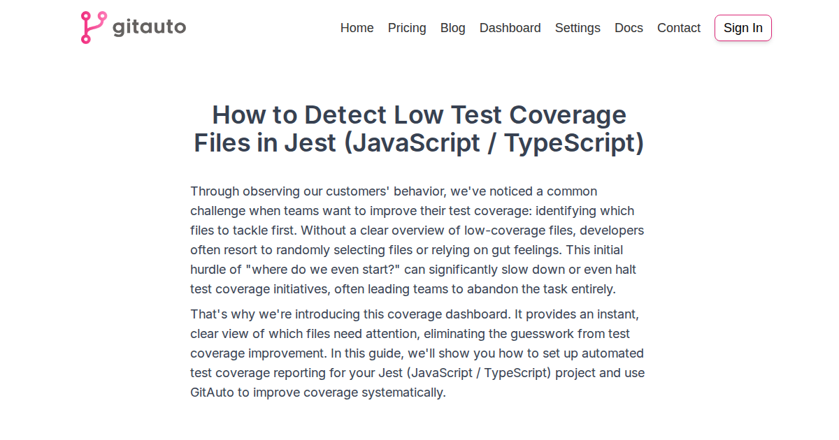 How to Detect Low Test Coverage Files in Jest - GitAuto Blog