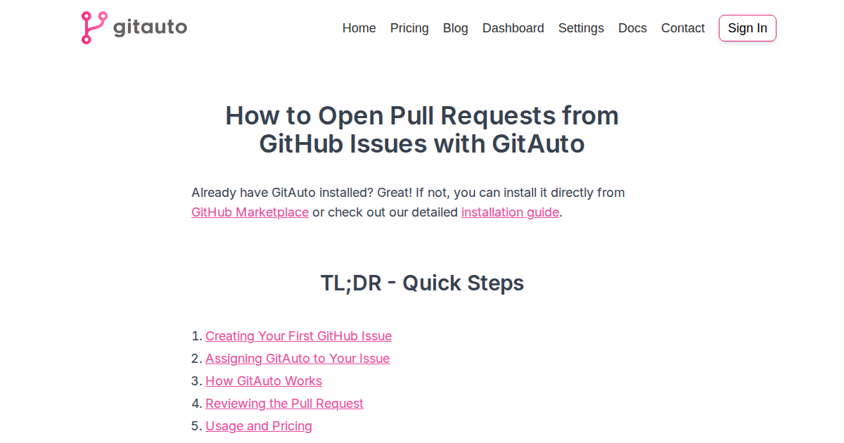 How To Open Pull Requests From Github Issues With Gitauto Gitauto Blog